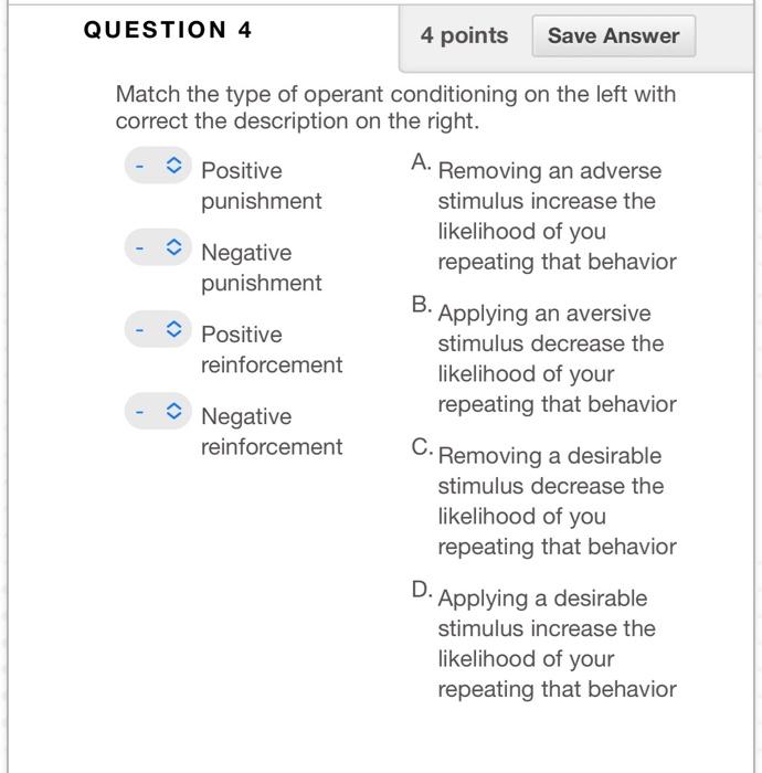 Solved QUESTION 4 4 points Save Answer Match the type of | Chegg.com