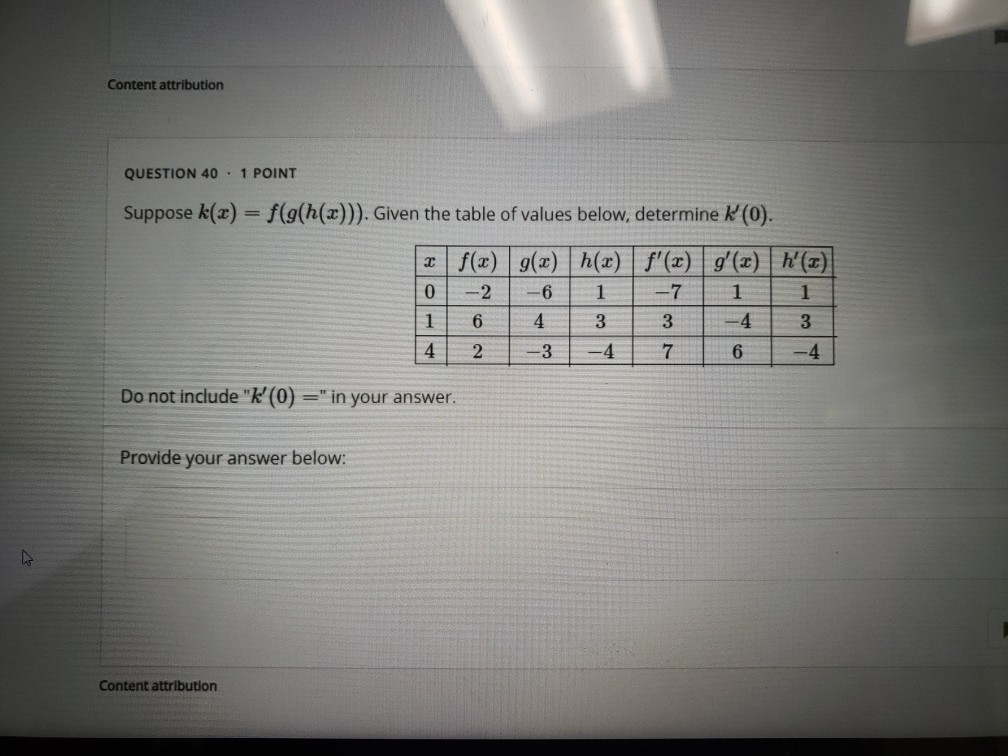 Solved Content attribution QUESTION 40 . 1 POINT Suppose | Chegg.com
