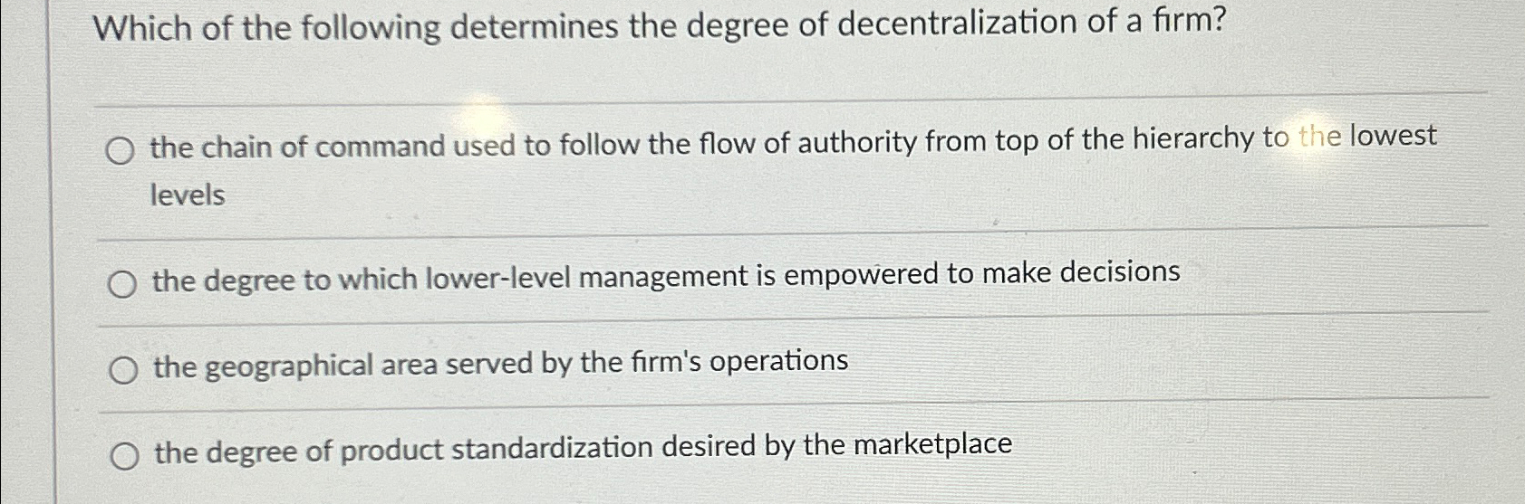 Solved Which of the following determines the degree of | Chegg.com