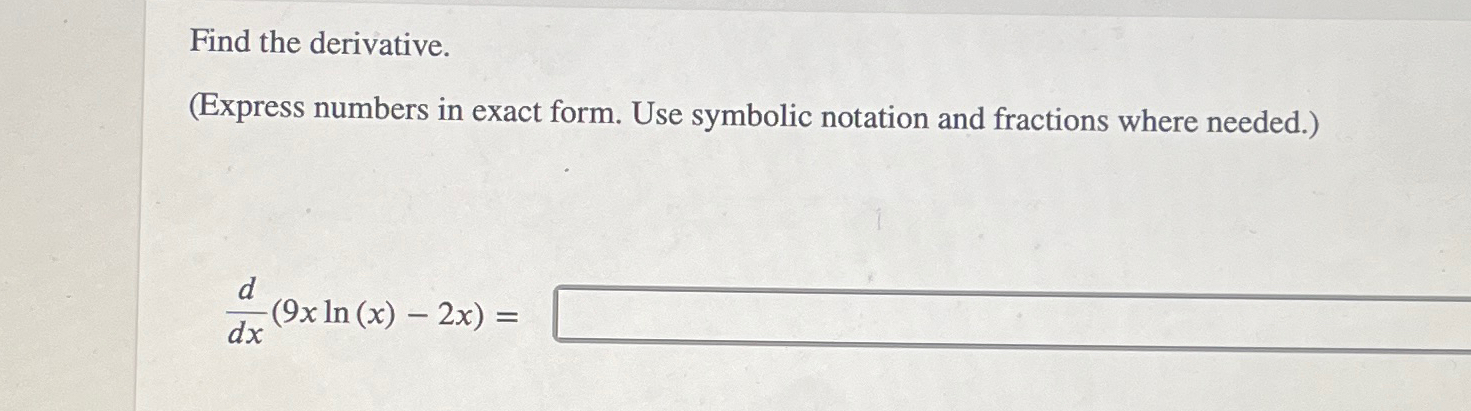 Solved Find the derivative.(Express numbers in exact form. | Chegg.com