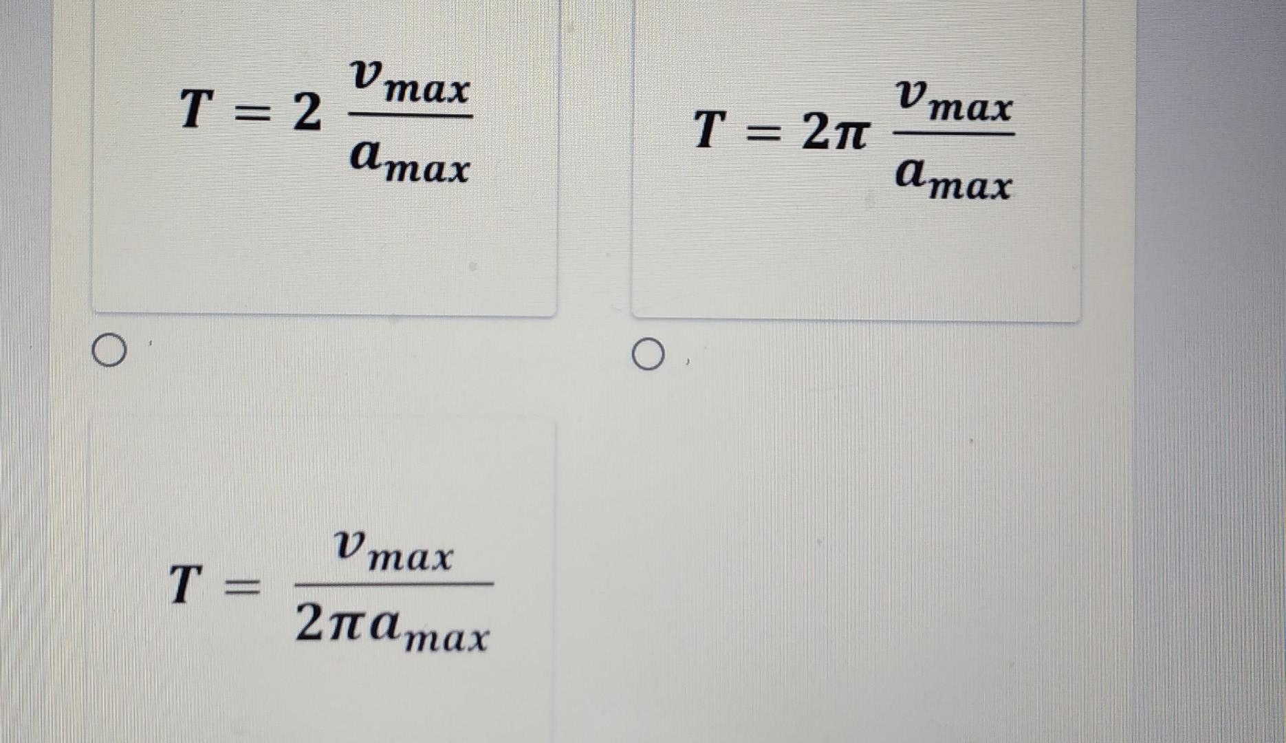 Solved The maximum velocity and acceleration of a harmonic | Chegg.com