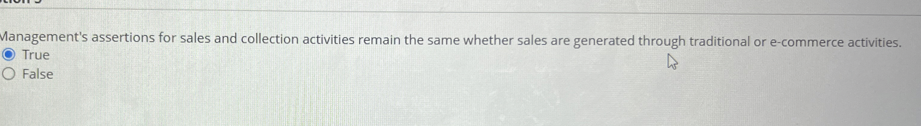Solved Management's assertions for sales and collection | Chegg.com