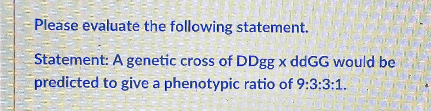Solved Please evaluate the following statement.Statement: A | Chegg.com