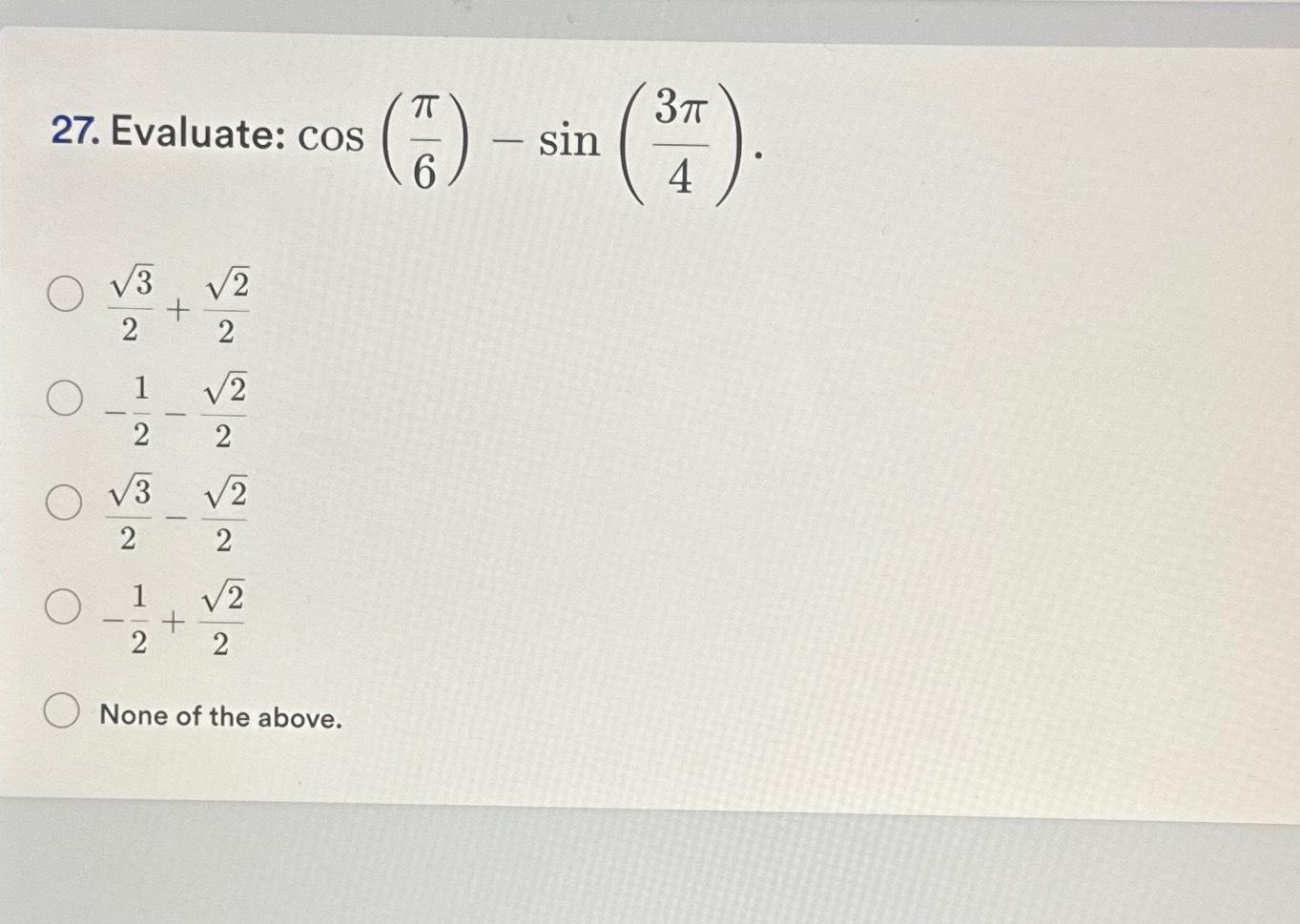 Solved Evaluate: | Chegg.com