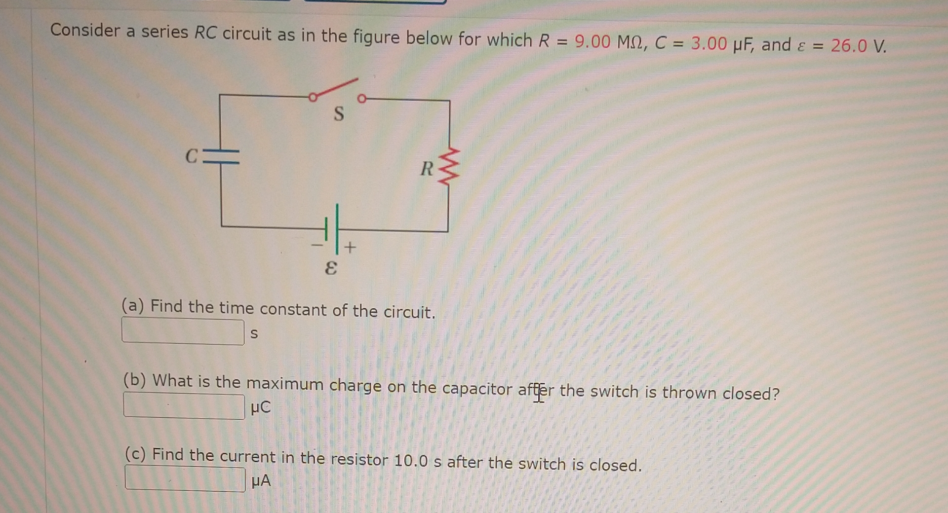 Solved for engineering Physics II.Consider a series RC | Chegg.com