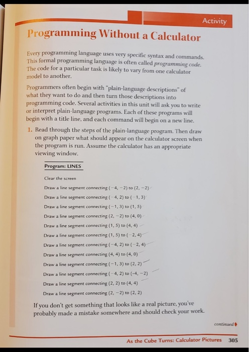 Solved Activity Programming Without a Calculator Every | Chegg.com
