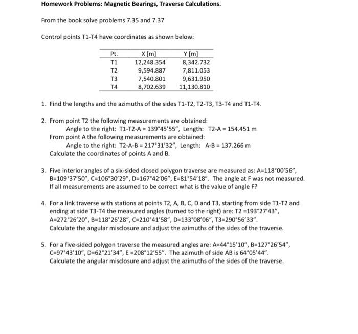 Solved Homework Problems: Magnetic Bearings, Traverse | Chegg.com
