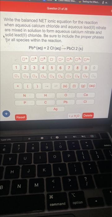 Solved write the balanced NET ionic equation for the | Chegg.com