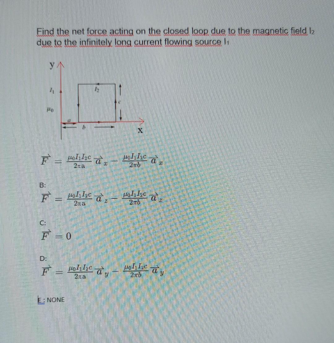 Solved Find the net force acting on the closed loop due to | Chegg.com