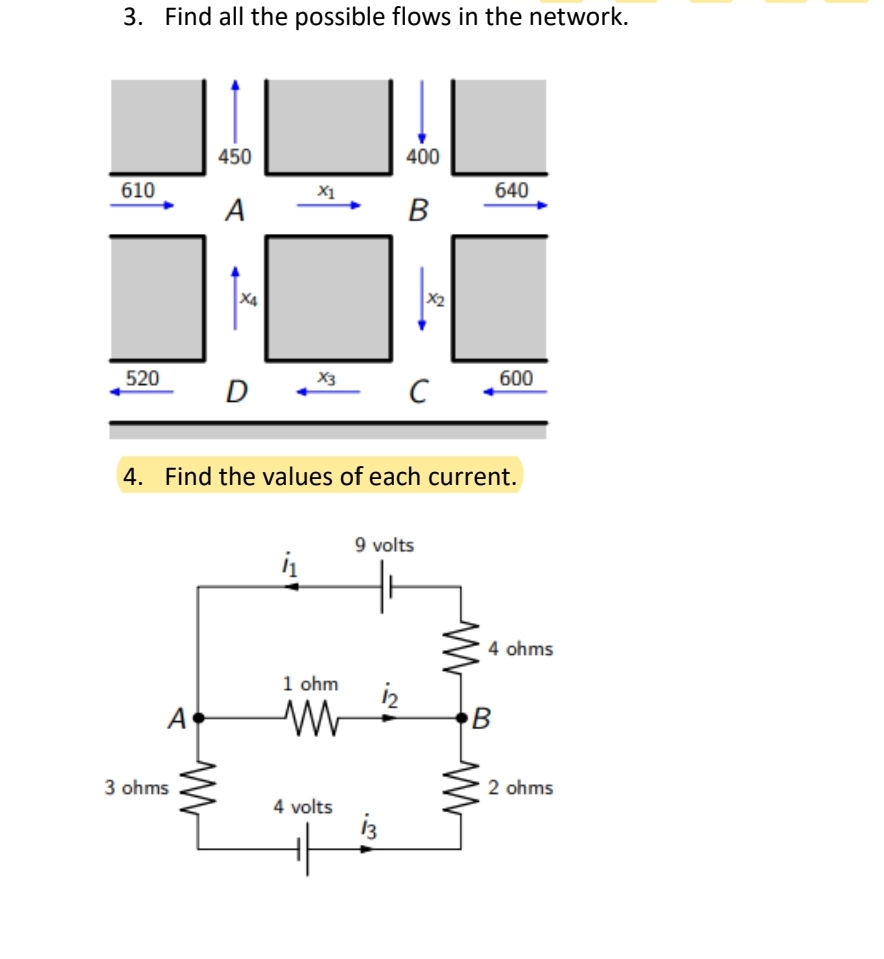 Solved Find all the possible flows in the network.Find the | Chegg.com