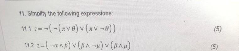Solved 11. Simplify the following expressions: | Chegg.com