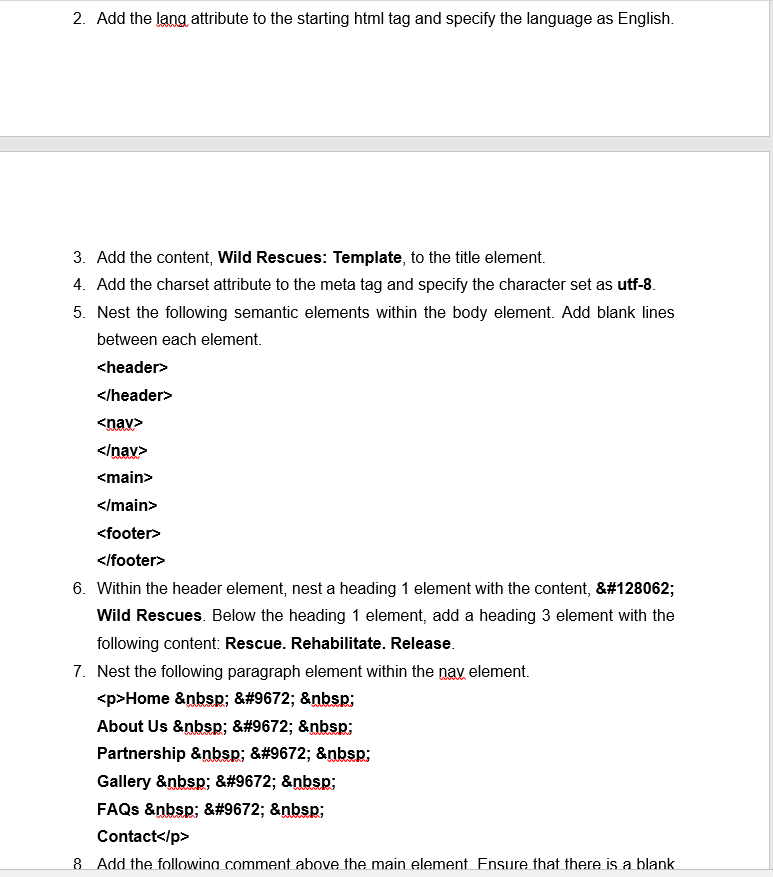 Solved Add the lanq attribute to the starting html tag and | Chegg.com