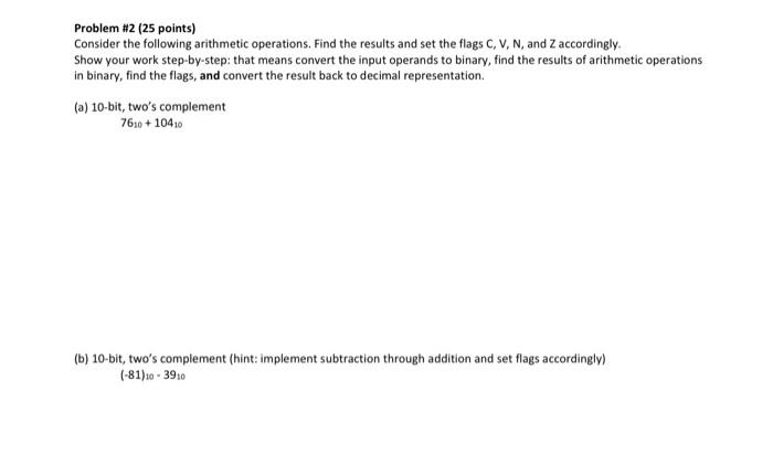 Solved Problem \#2 (25 points) Consider the following | Chegg.com
