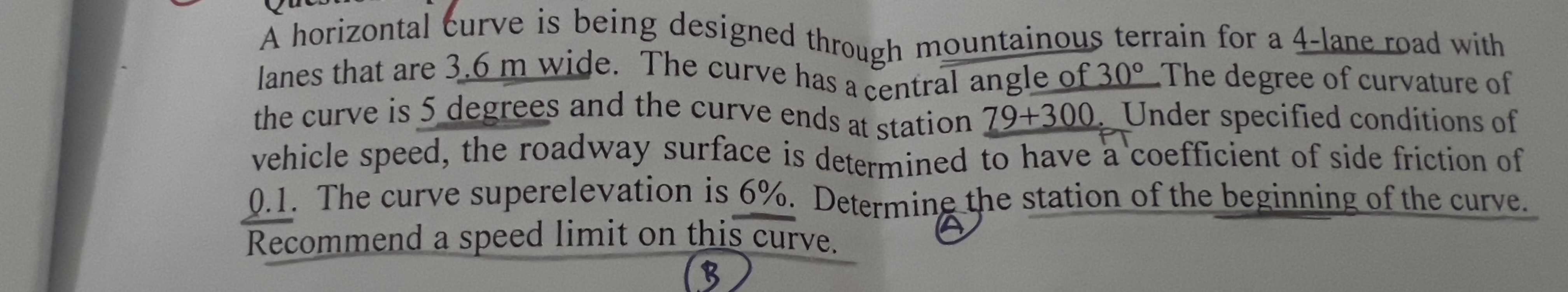 Solved A horizontal Curve is being designed through | Chegg.com