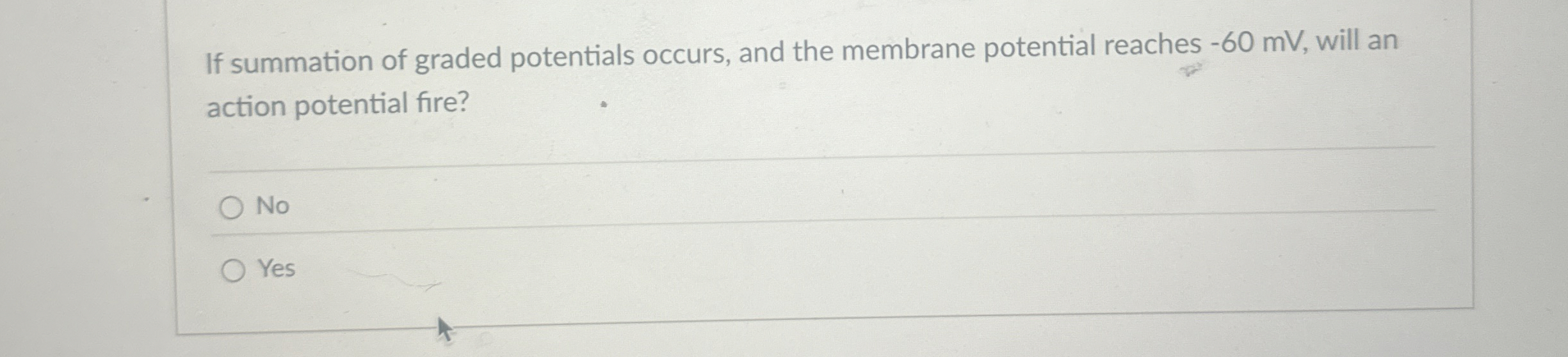 Solved If summation of graded potentials occurs, and the | Chegg.com