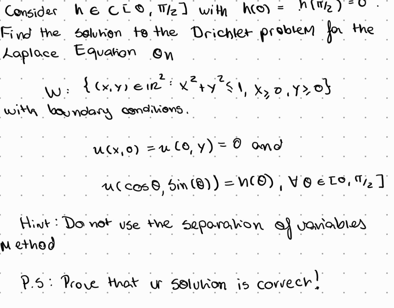 Solved Consider h∈C[0,π/2] with h(0)=h(π/2)=0 Find the | Chegg.com