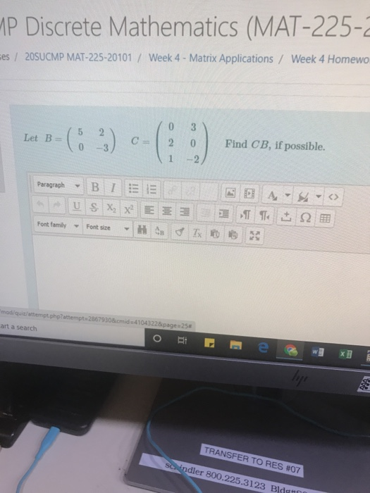 Solved P Discrete Mathematics (MAT-225- ces / 20SUCMP | Chegg.com