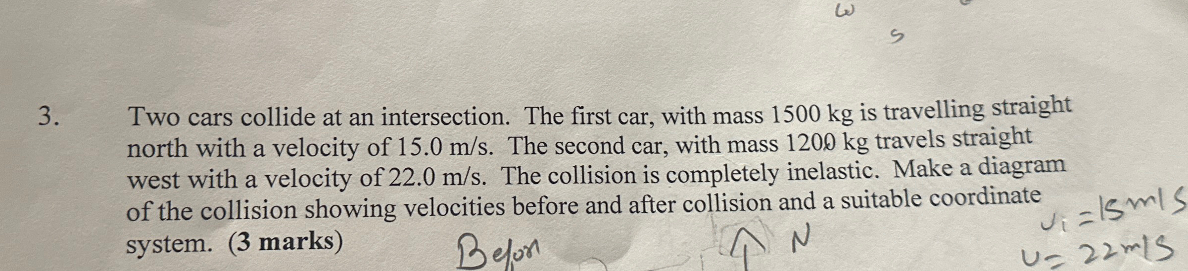 Solved Two cars collide at an intersection. The first car, | Chegg.com