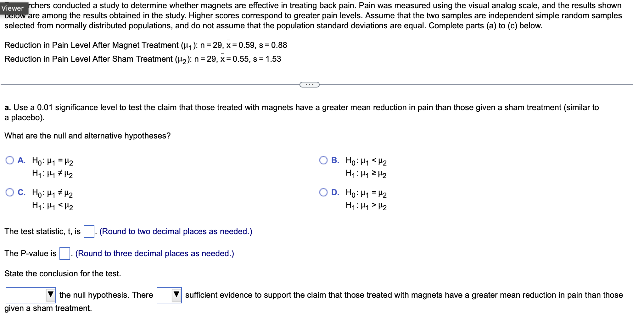 Solved b. ﻿Construct a confidence interval appropriate for | Chegg.com