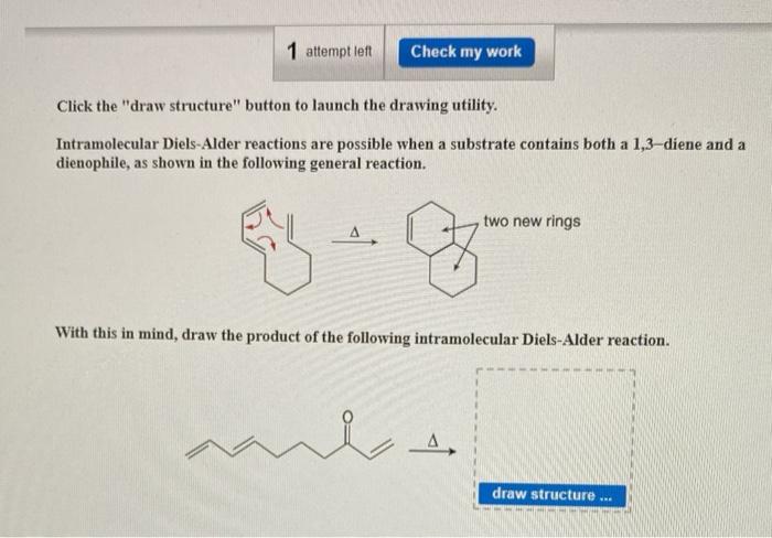 Solved 1 attempt left Check my work Click the "draw | Chegg.com