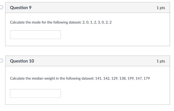 Solved Calculate the mode for the following dataset: | Chegg.com