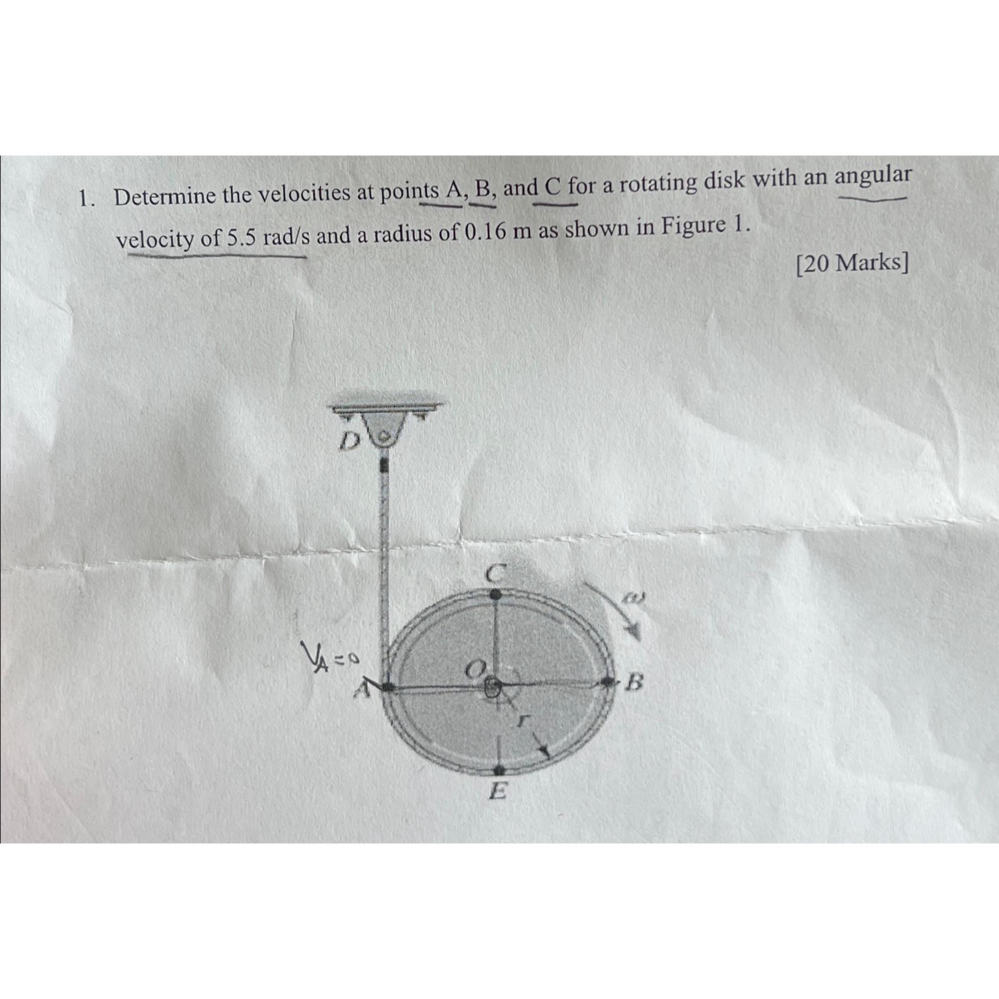 Solved Determine the velocities at points A,B, ﻿and C ﻿for a | Chegg.com