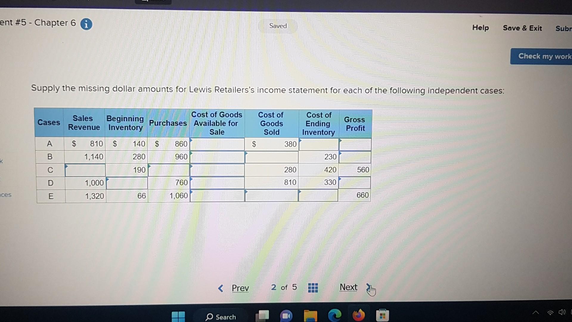 Solved Supply the missing dollar amounts for Lewis | Chegg.com
