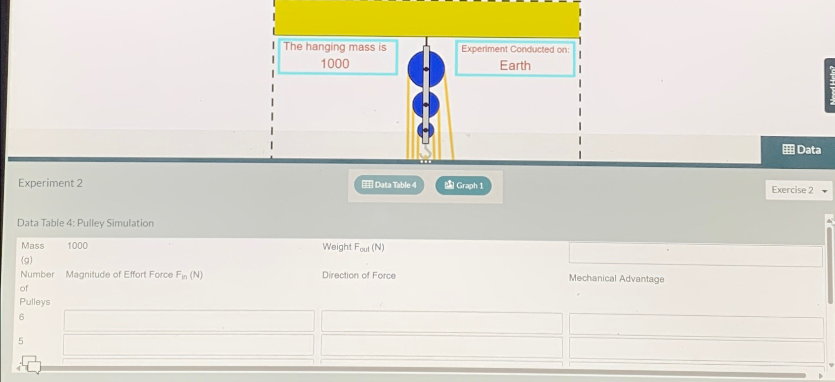 Solved Experiment 2Data Table 4: Pulley | Chegg.com