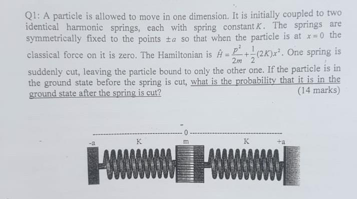 Solved Q1: A particle is allowed to move in one dimension. | Chegg.com
