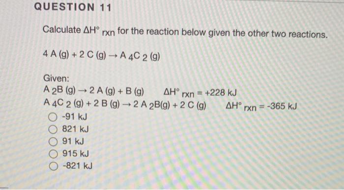 Solved Calculate ΔH∘ rxn for the reaction below given the | Chegg.com