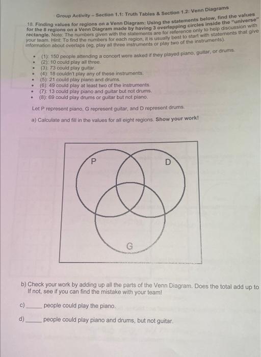 Solved Group Activity - 5ection 1.1: Truth Tablos \& Bection | Chegg.com