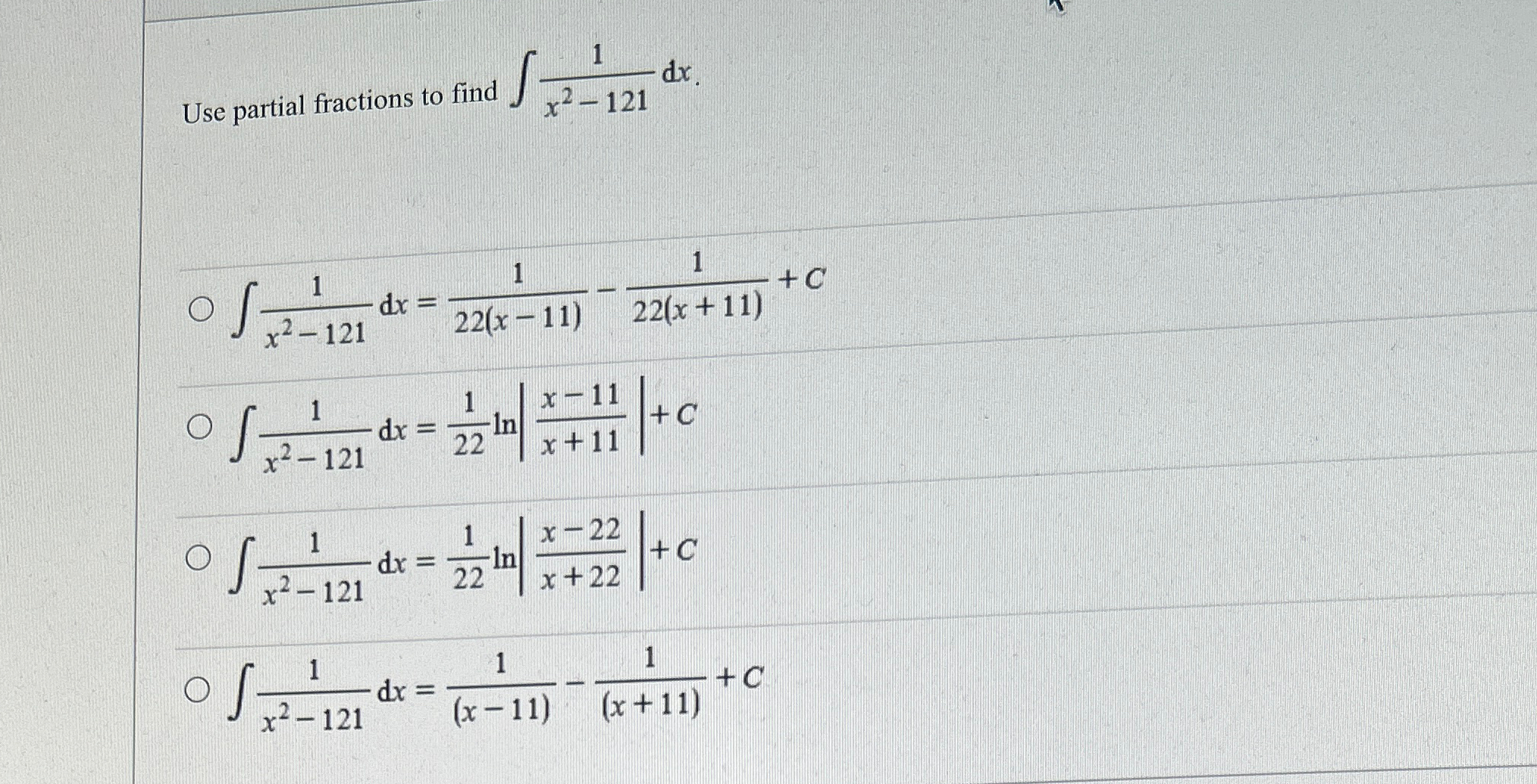 Solved Use partial fractions to find | Chegg.com