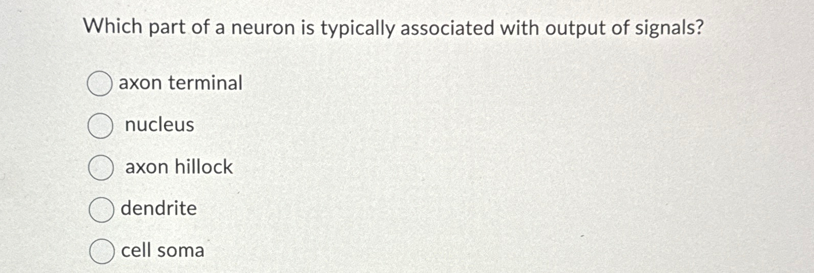 Solved Which part of a neuron is typically associated with | Chegg.com