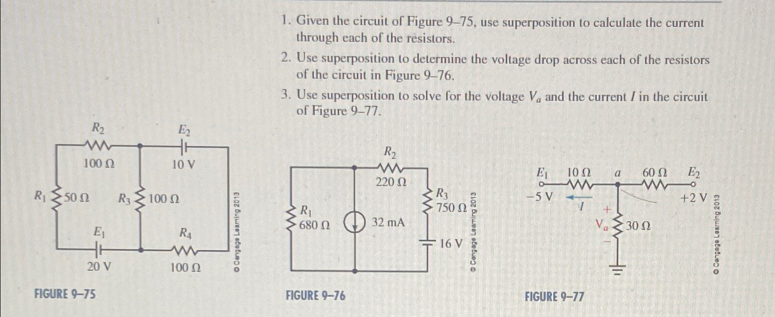 Solved Given the circuit of Figure 9-75, ﻿use superposition | Chegg.com