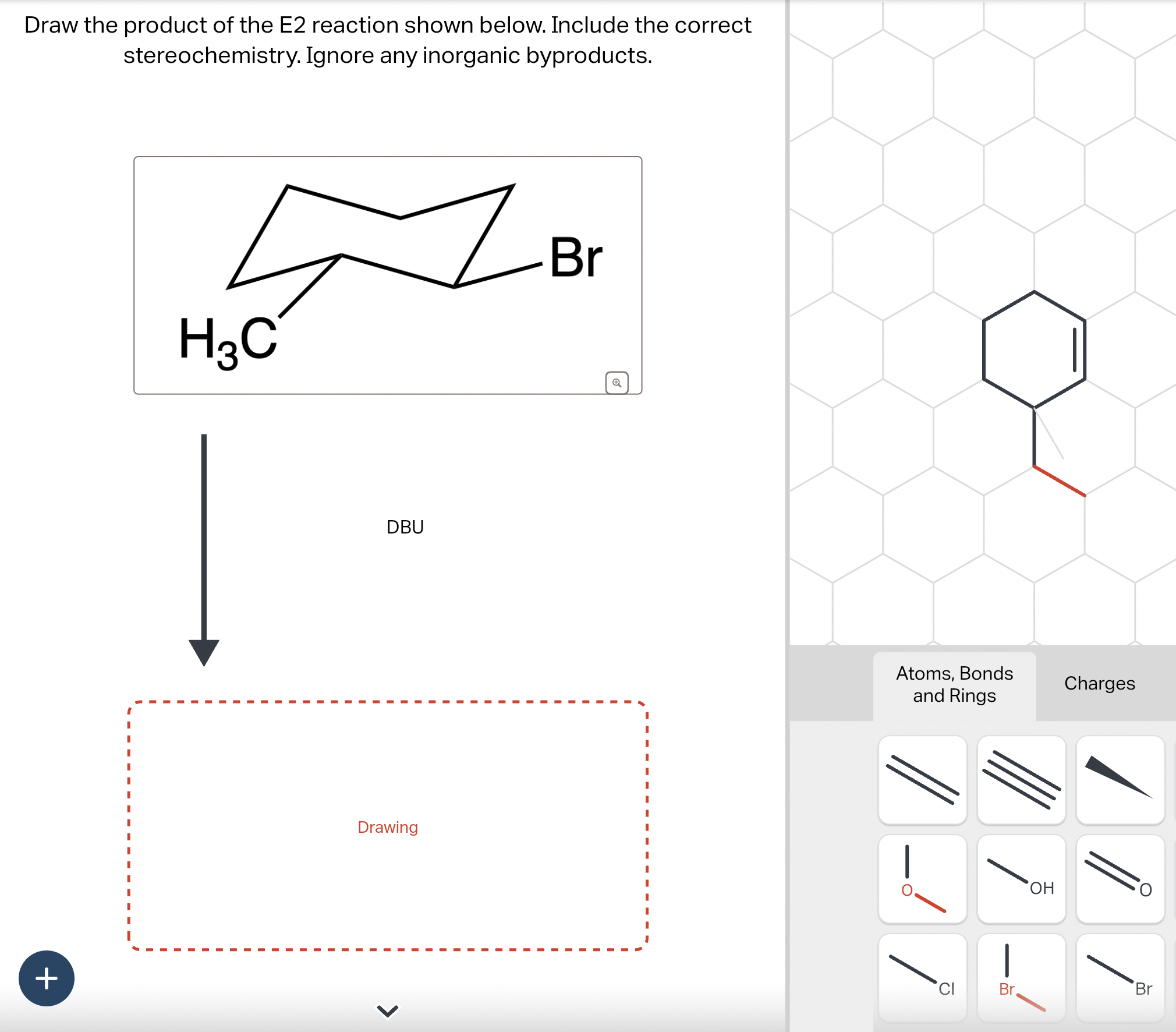 Solved please help Draw the product of the E2 ﻿reaction | Chegg.com