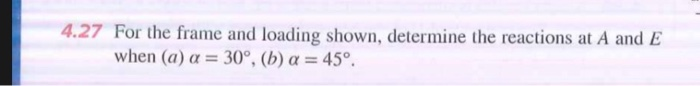 Solved 4.27 For the frame and loading shown, determine the | Chegg.com