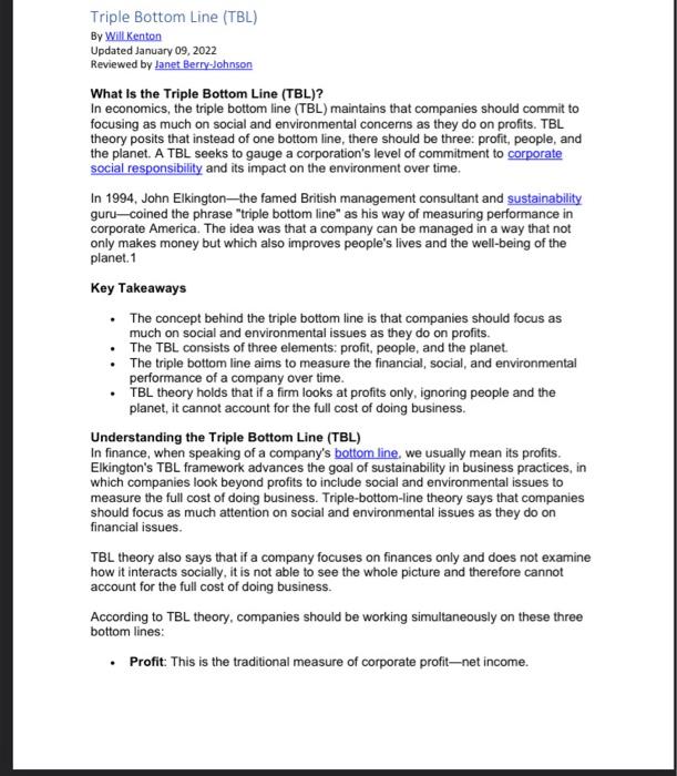 Solved 3. What are the three bottom lines in the triple | Chegg.com