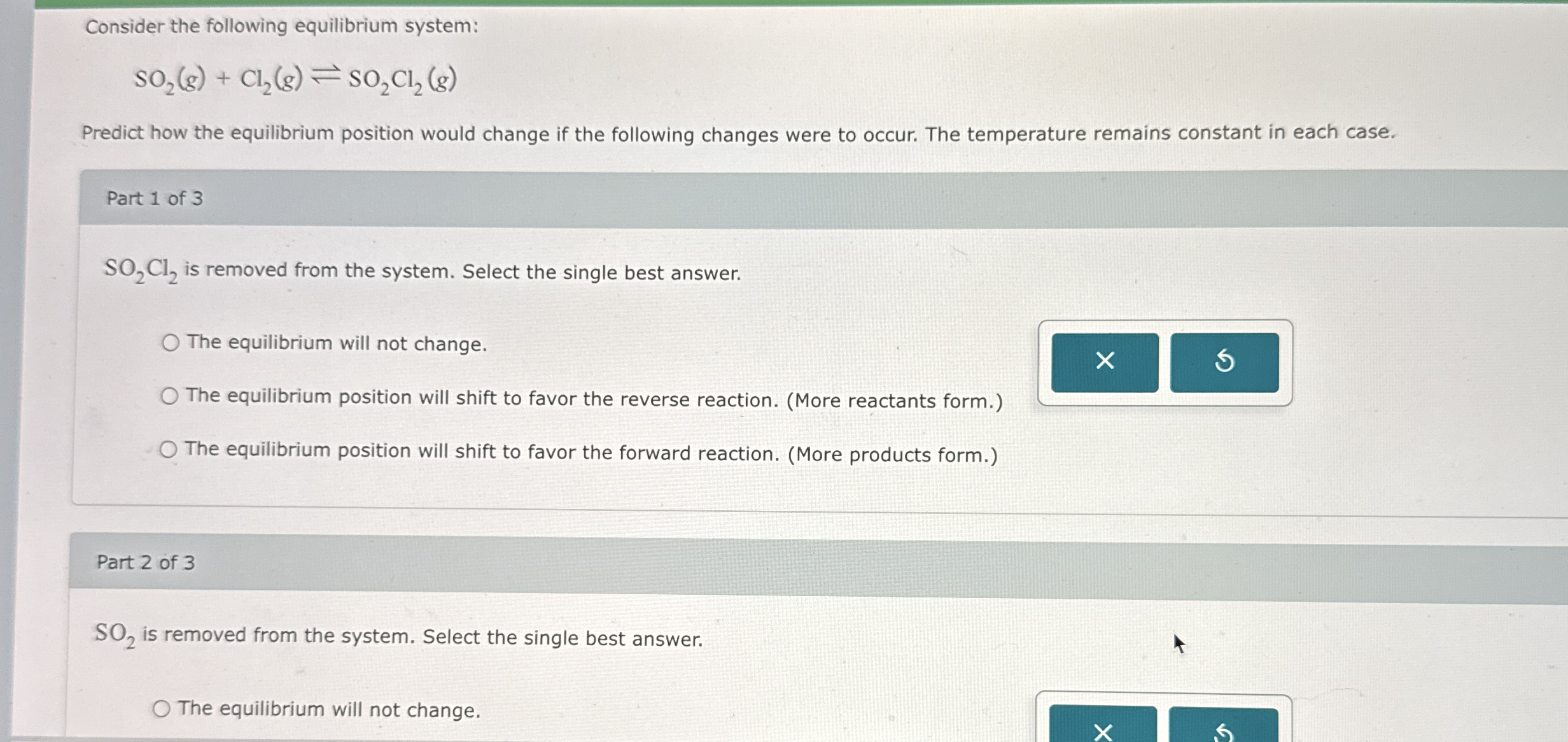 Solved Consider the following equilibrium | Chegg.com