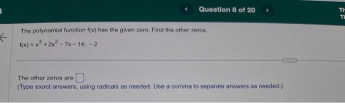 Solved Factor the polynomial function f(x). Then solve the | Chegg.com