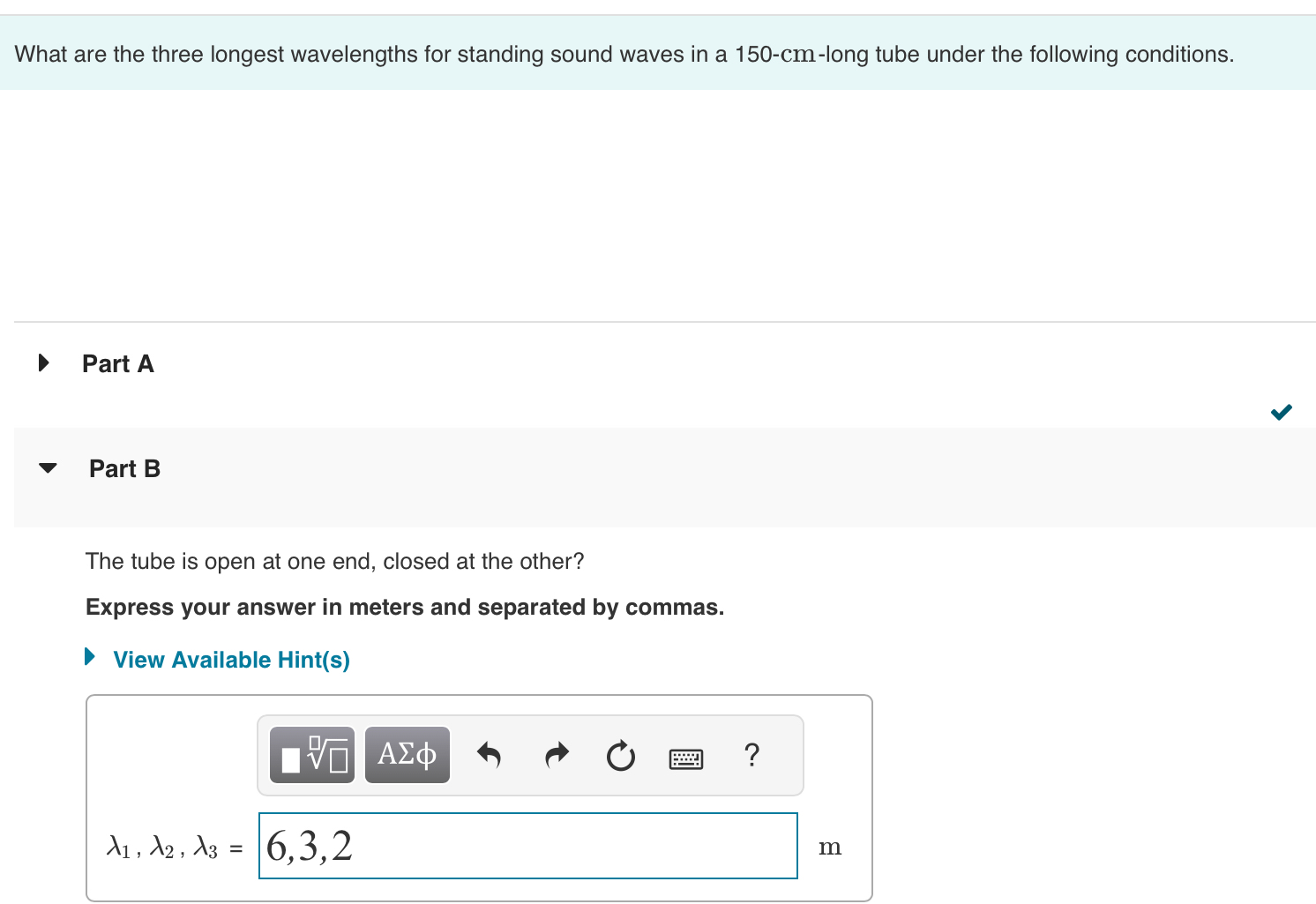 Solved What are the three longest wavelengths for standing | Chegg.com