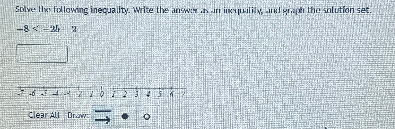 Solved Solve the following inequality. Write the answer as | Chegg.com