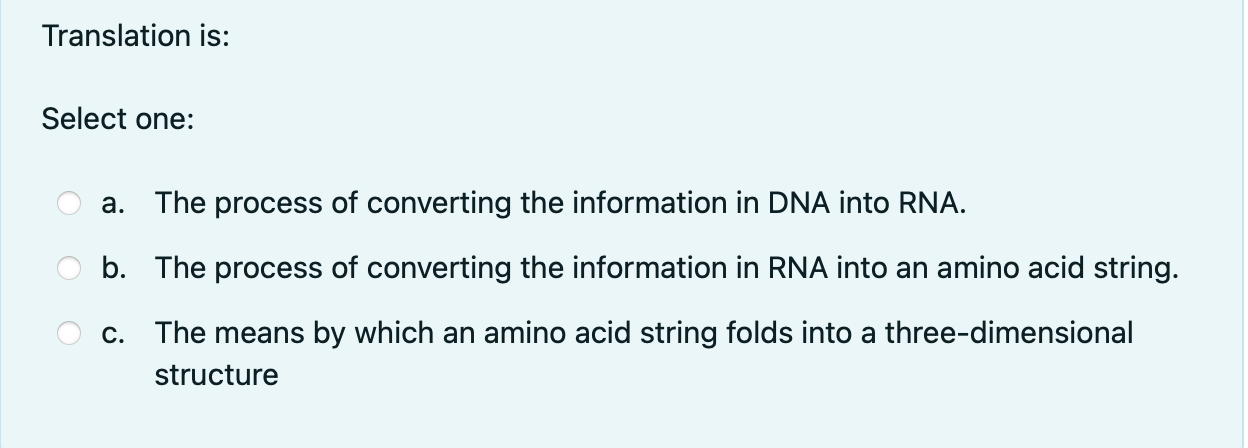 Solved Translation is:a. ﻿The process of converting the | Chegg.com