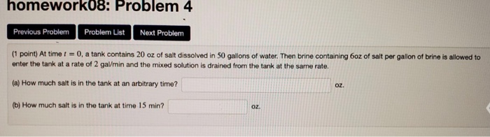 Solved homework08: Problem 4 Previous Problem Problem List | Chegg.com