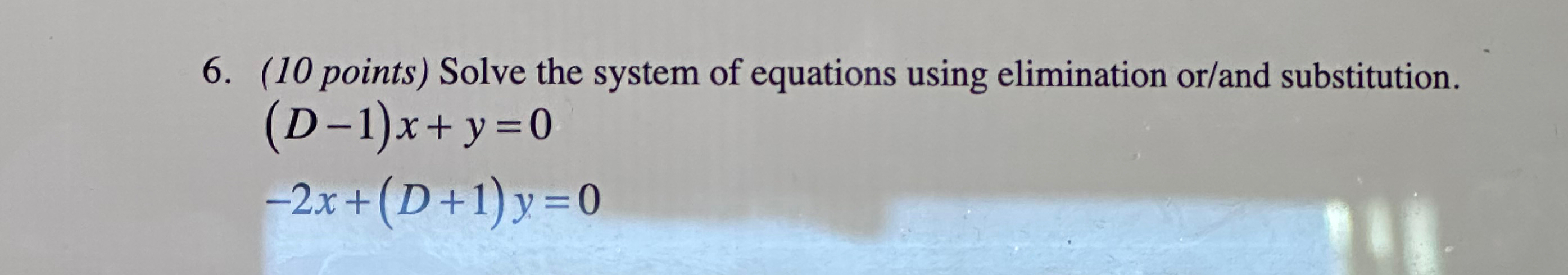 Solved (10 ﻿points) ﻿Solve the system of equations using | Chegg.com