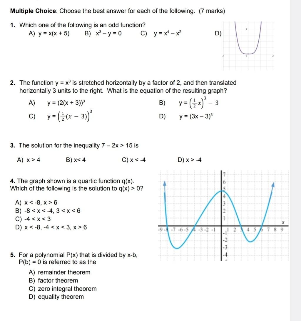 Solved Multiple Choice: Choose the best answer for each of | Chegg.com