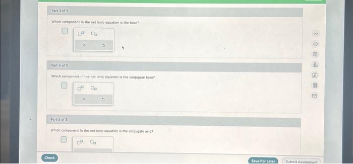 Solved Wrate the balanced net lonic equation for the | Chegg.com