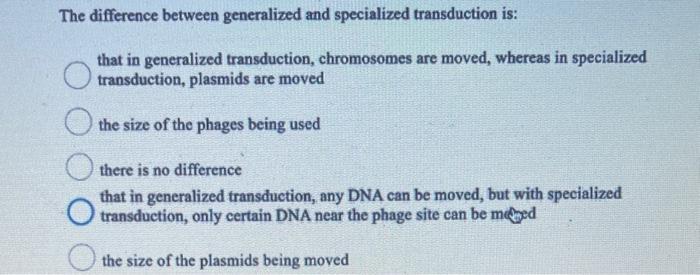 The difference between generalized and specialized | Chegg.com