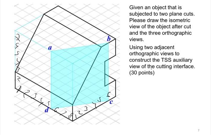 Solved Given an object that is subjected to two plane cuts. | Chegg.com