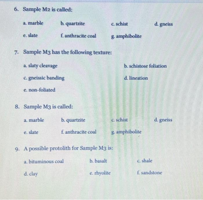 Solved 11.4 LAB EXERCISE Part A - Metamorphic Rock | Chegg.com