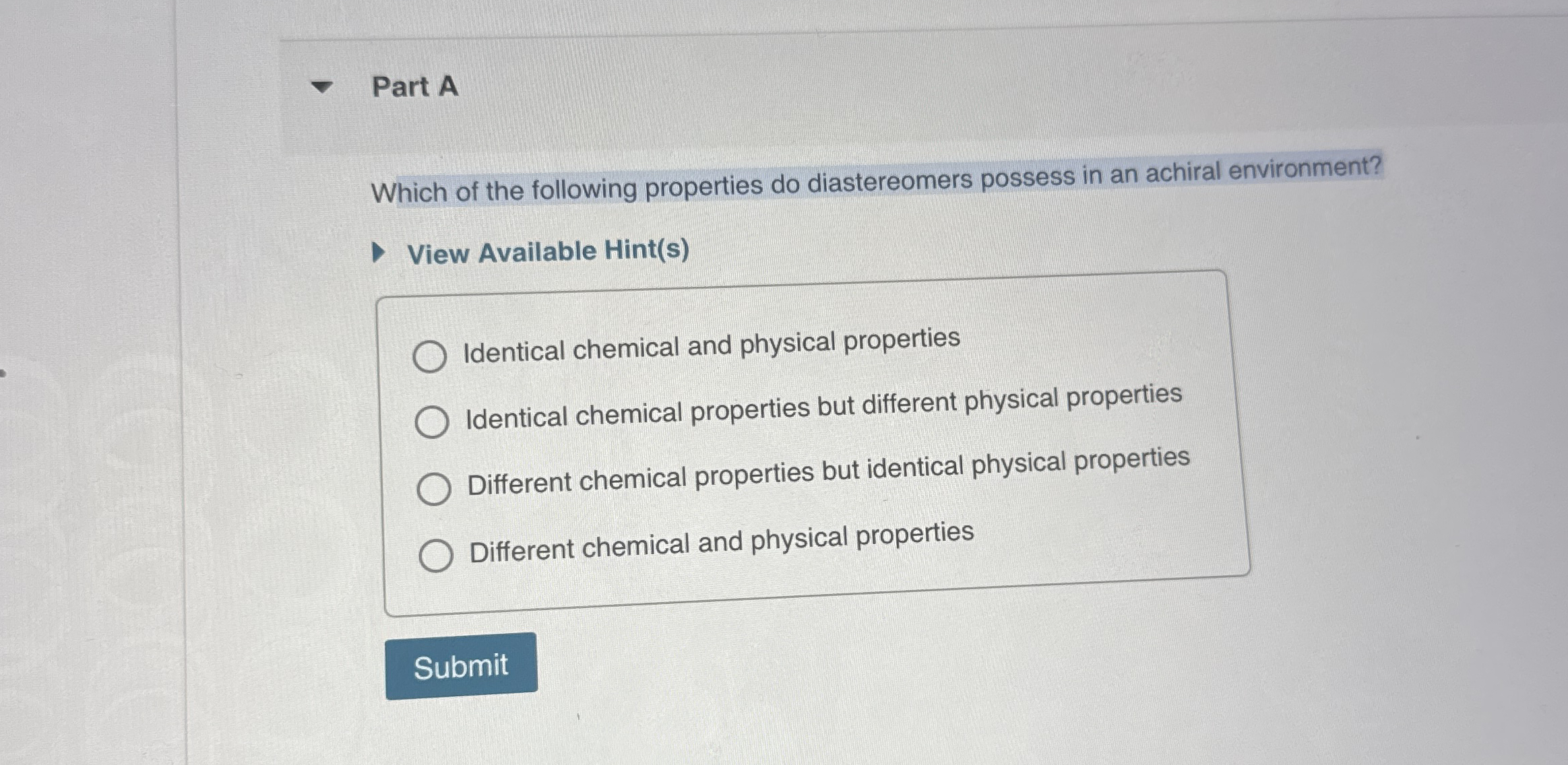 Solved Part AWhich of the following properties do | Chegg.com